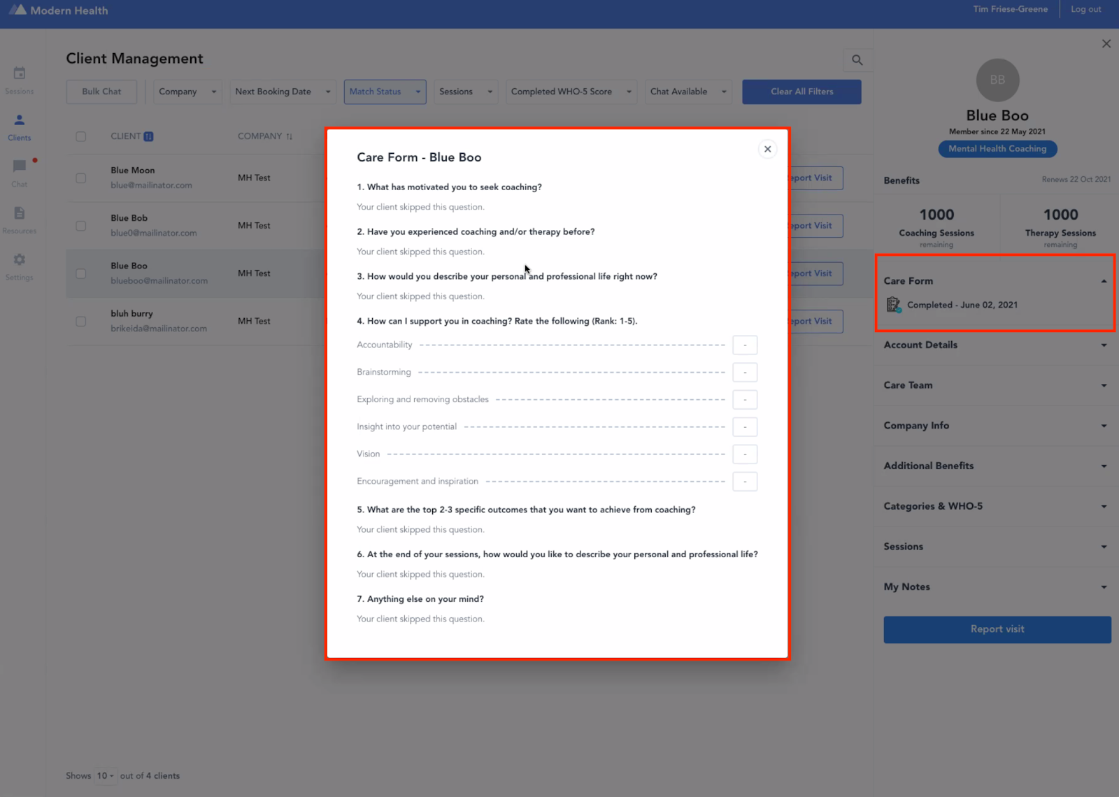 [Coach Only] How do I view my client's care form? – Modern Health Providers